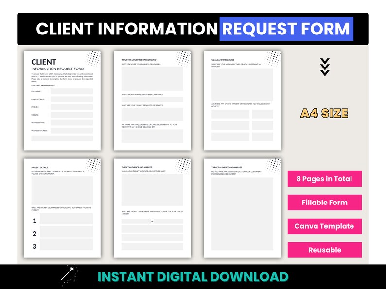 Client Information Form, New Client Intake Form, Client Onboarding ...