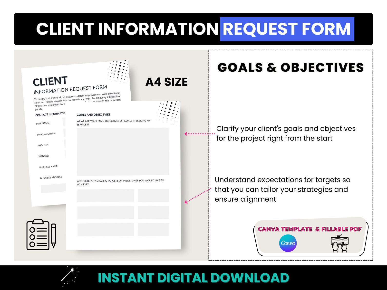 Client Information Form, New Client Intake Form, Client Onboarding ...