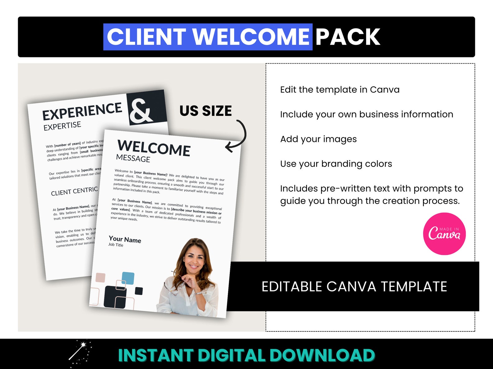 Client Welcome Pack | US Size New Client Onboarding Pack | Editable ...