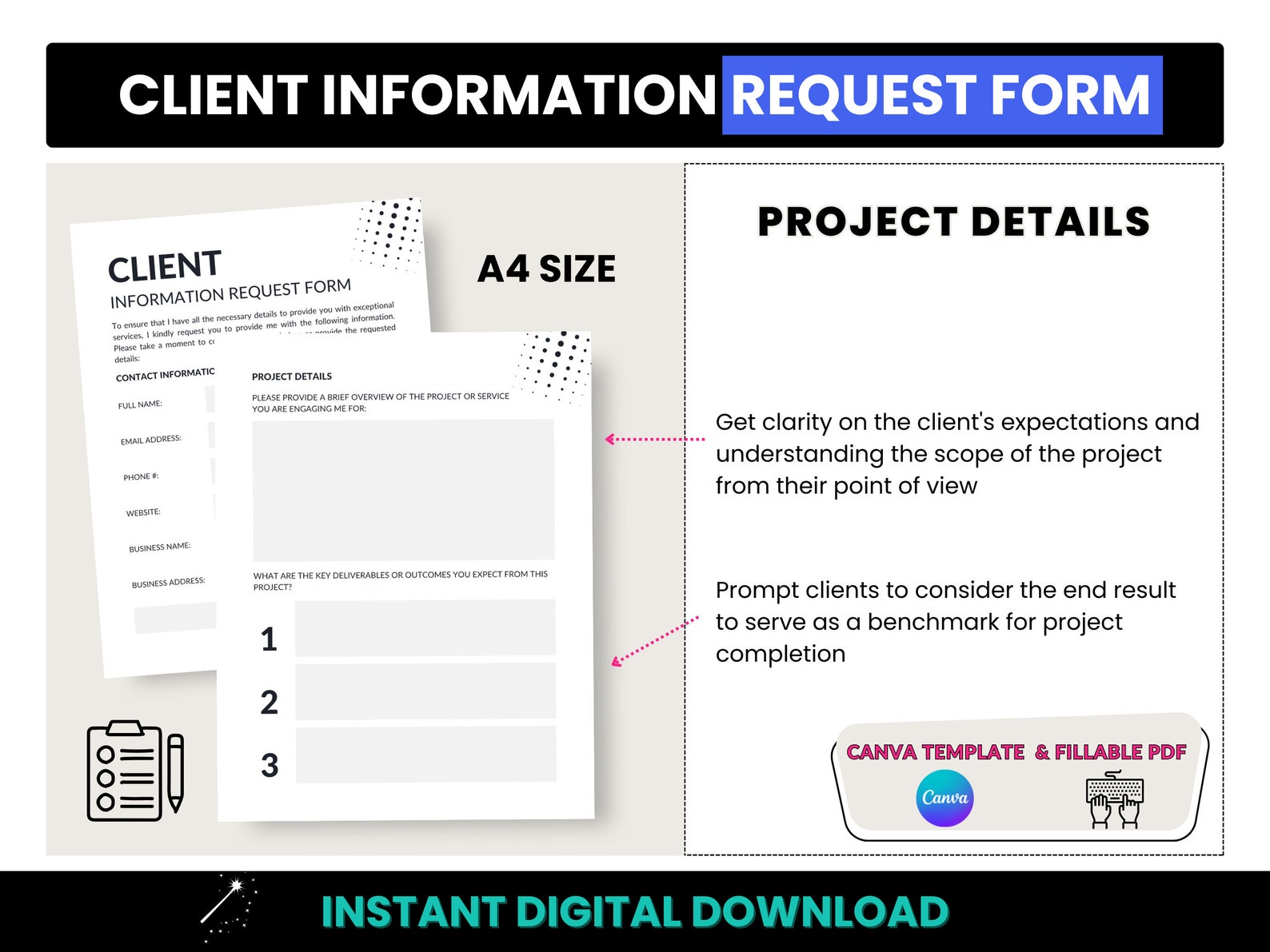 Client Information Form, New Client Intake Form, Client Onboarding ...