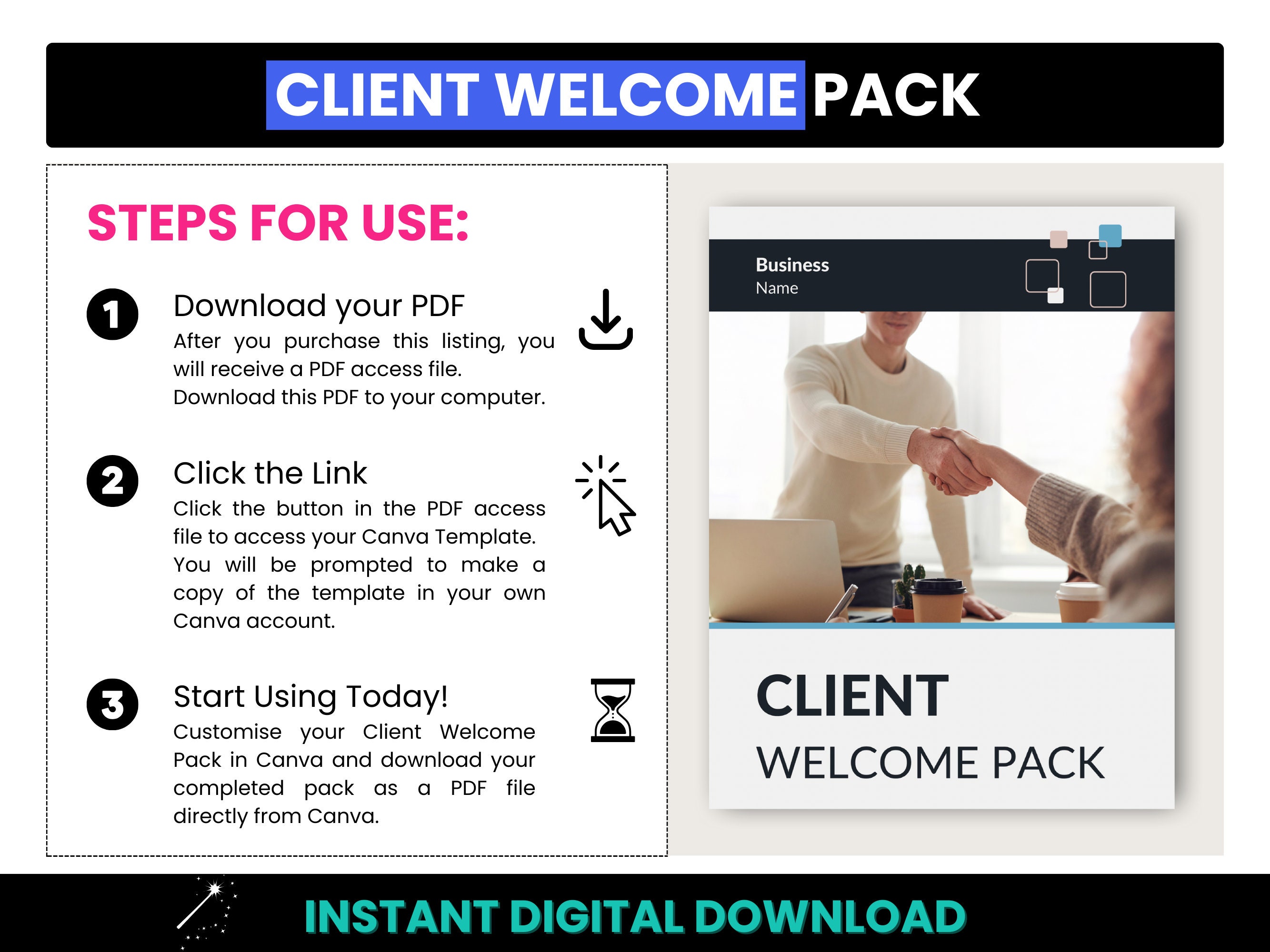 Client Welcome Pack A4 Size Client Onboarding Template Editable Canva ...