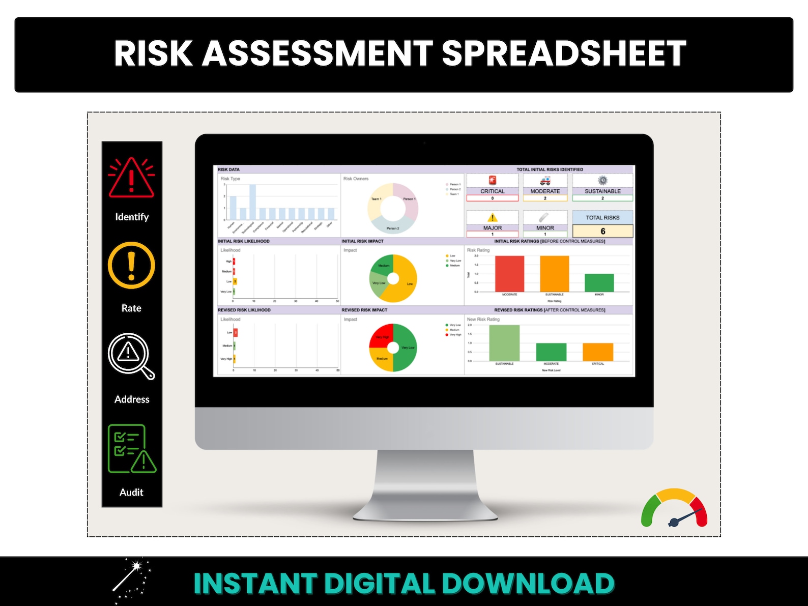 Risk Assessment Spreadsheet, Business Risk Management Spreadsheet ...