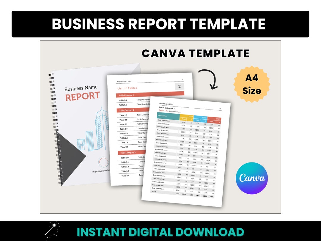 Business Report Template | A4 Size Editable Business Report Canva ...