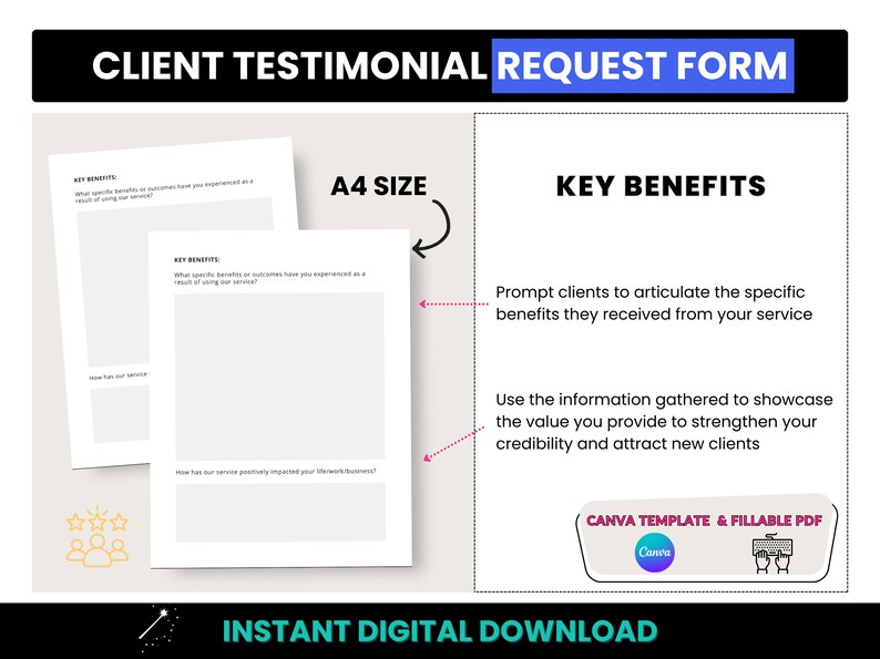 Client Testimonial Form, A4 Size Customer Testimonial Collection Form ...