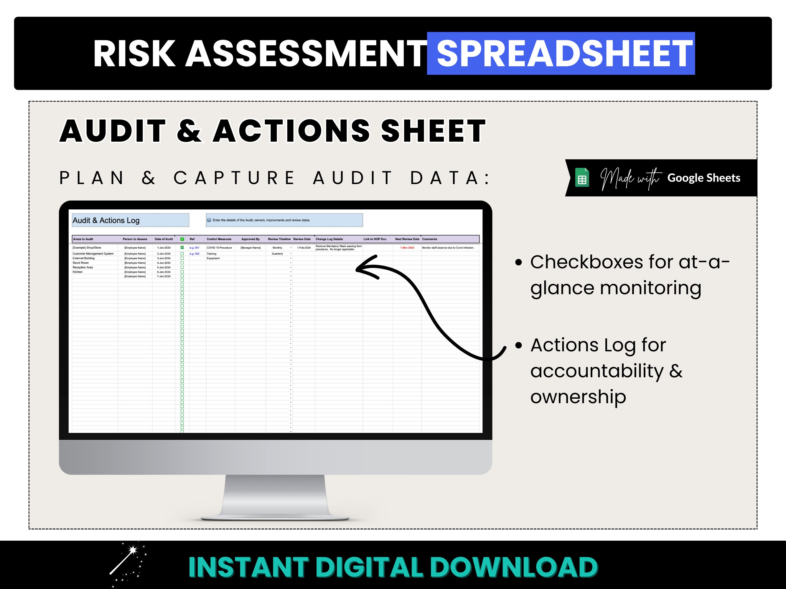 Risk Assessment Spreadsheet: Business Risk Management, Safety Audit ...
