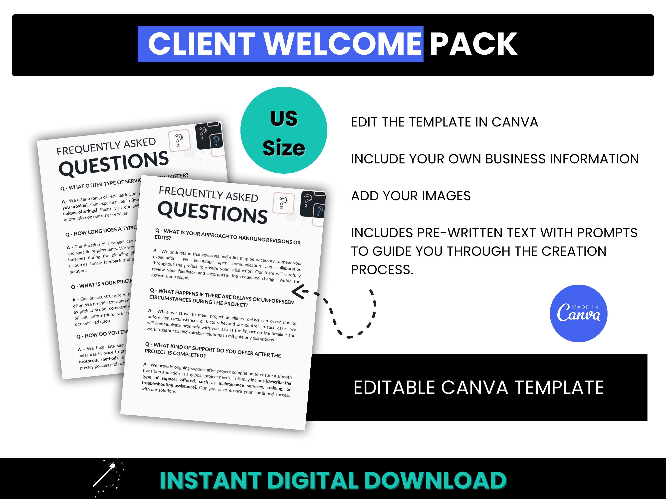 Client Welcome Pack, US New Client Onboarding Info. Pack, Editable ...