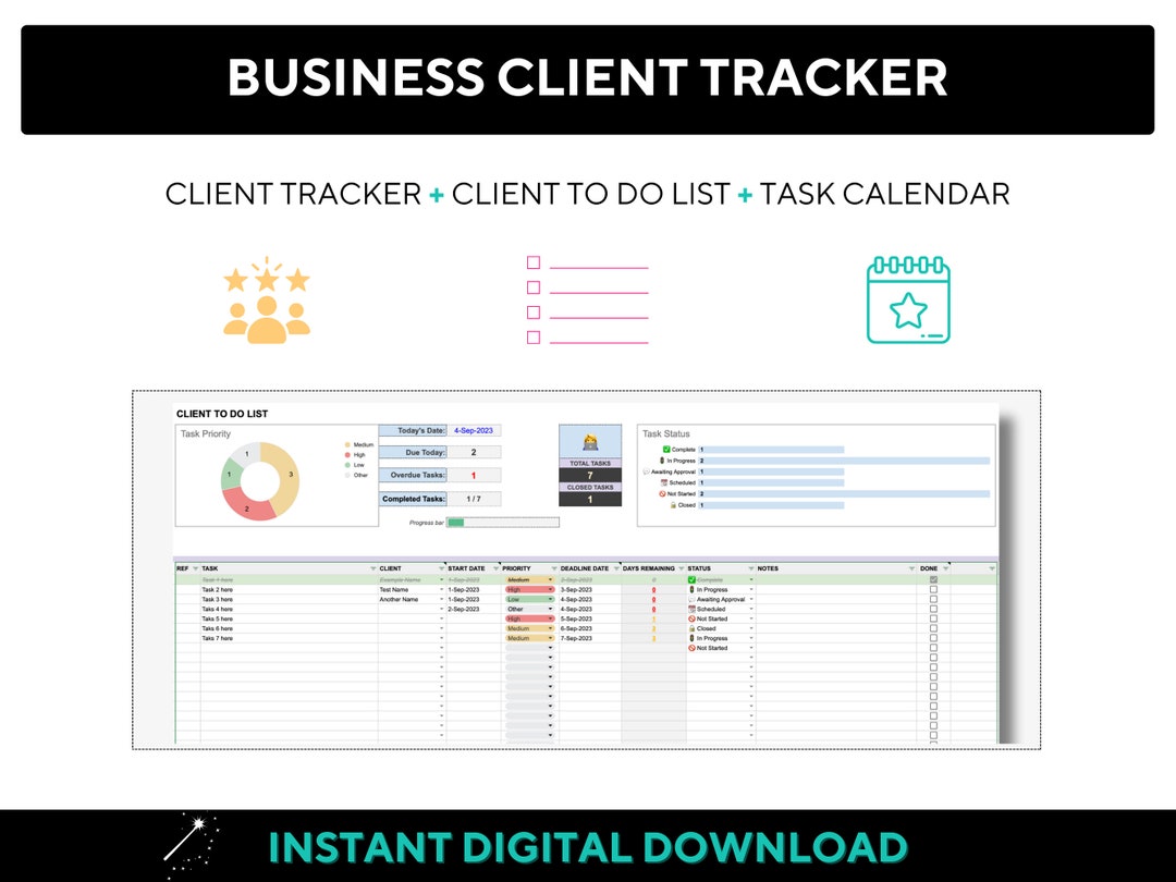 Small Business Client Tracker Spreadsheet Client Management - Etsy