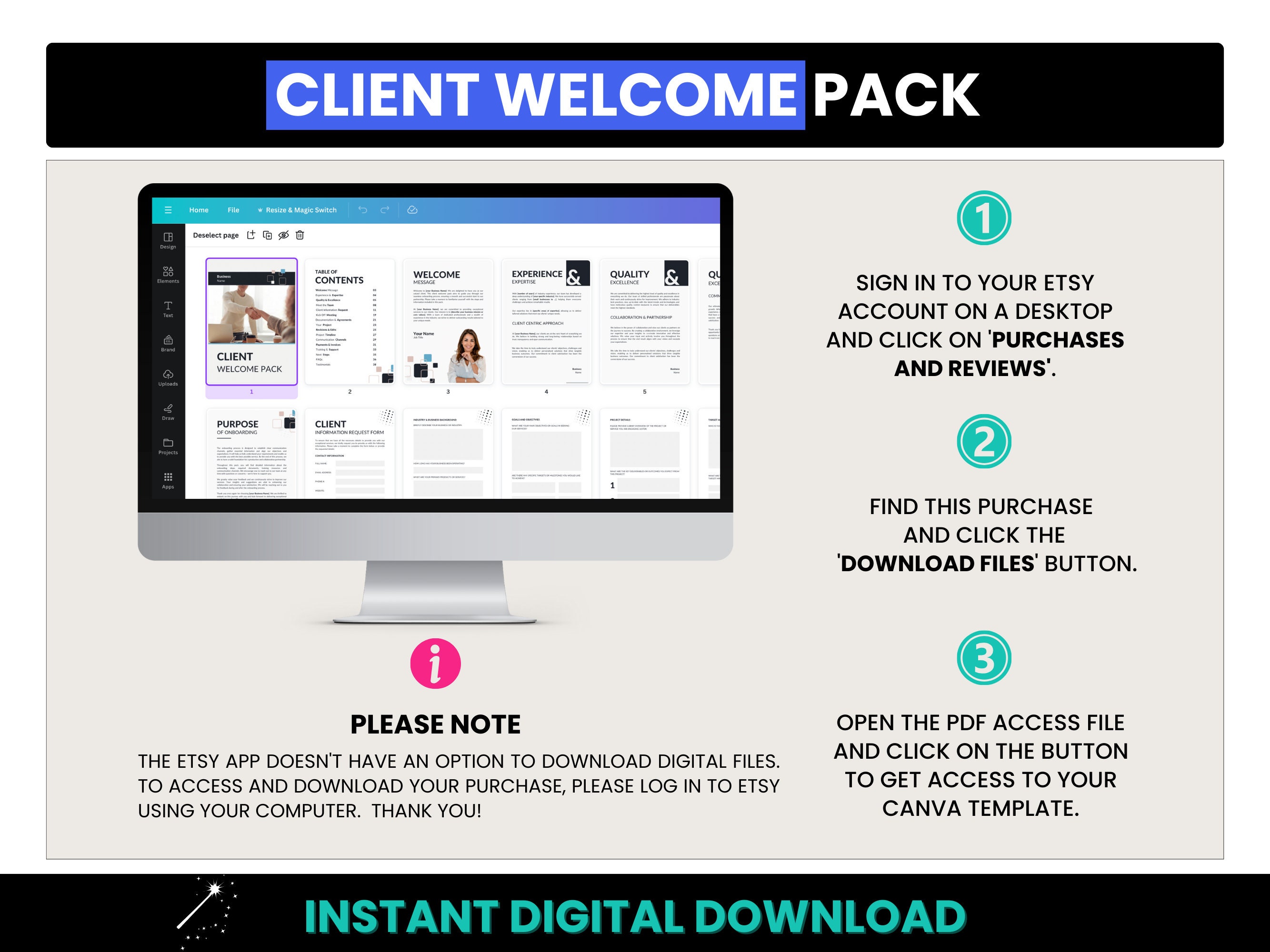 Client Welcome Pack | US Size New Client Onboarding Pack | Editable ...