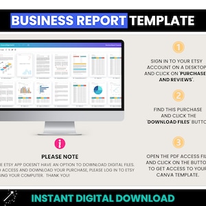 A4 Business Report Template: Editable Canva Design (digital Download ...