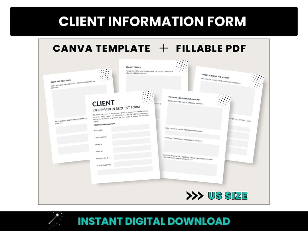 Client Information Request Form, US Size New Client Onboarding Template ...