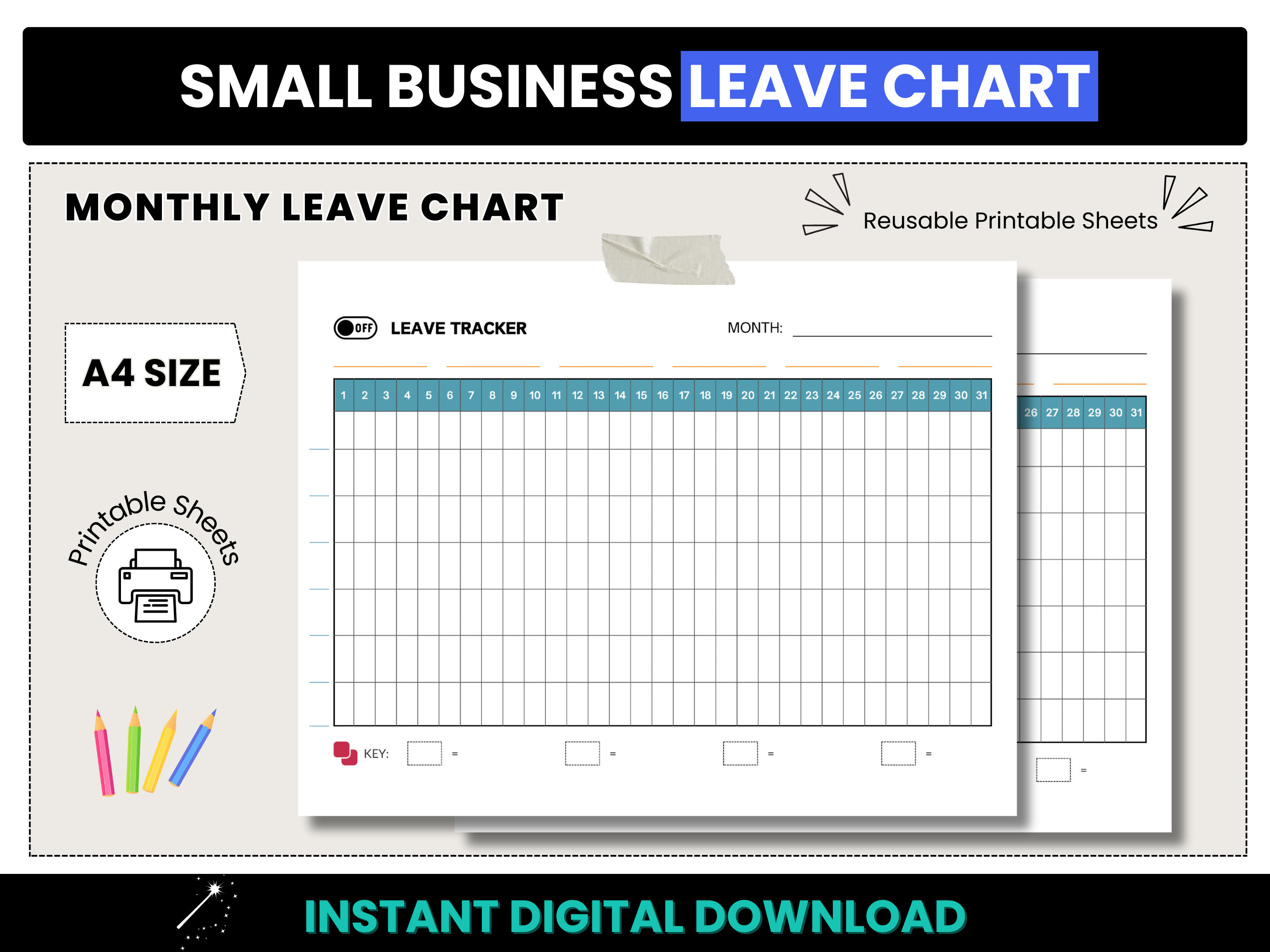 Time Sheet, Weekly Roster, Printable Leave Chart, Printable Employee ...