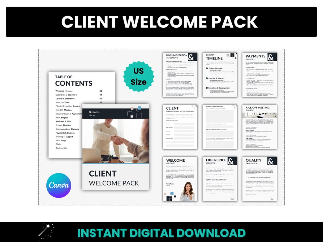 Client Welcome Pack, US New Client Onboarding Info. Pack, Editable ...