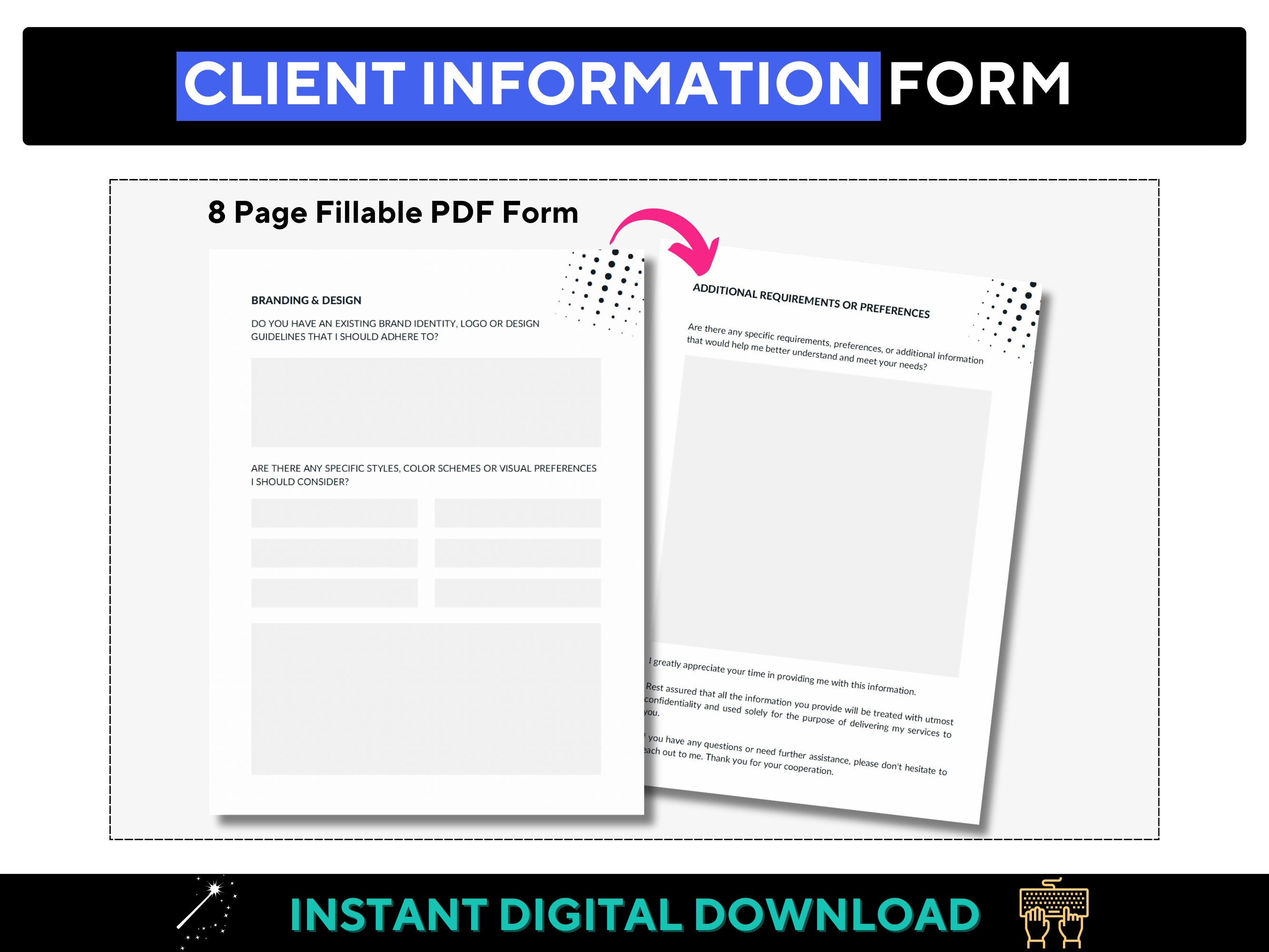 Client Information Request Form, US Size Fillable PDF Client Onboarding ...