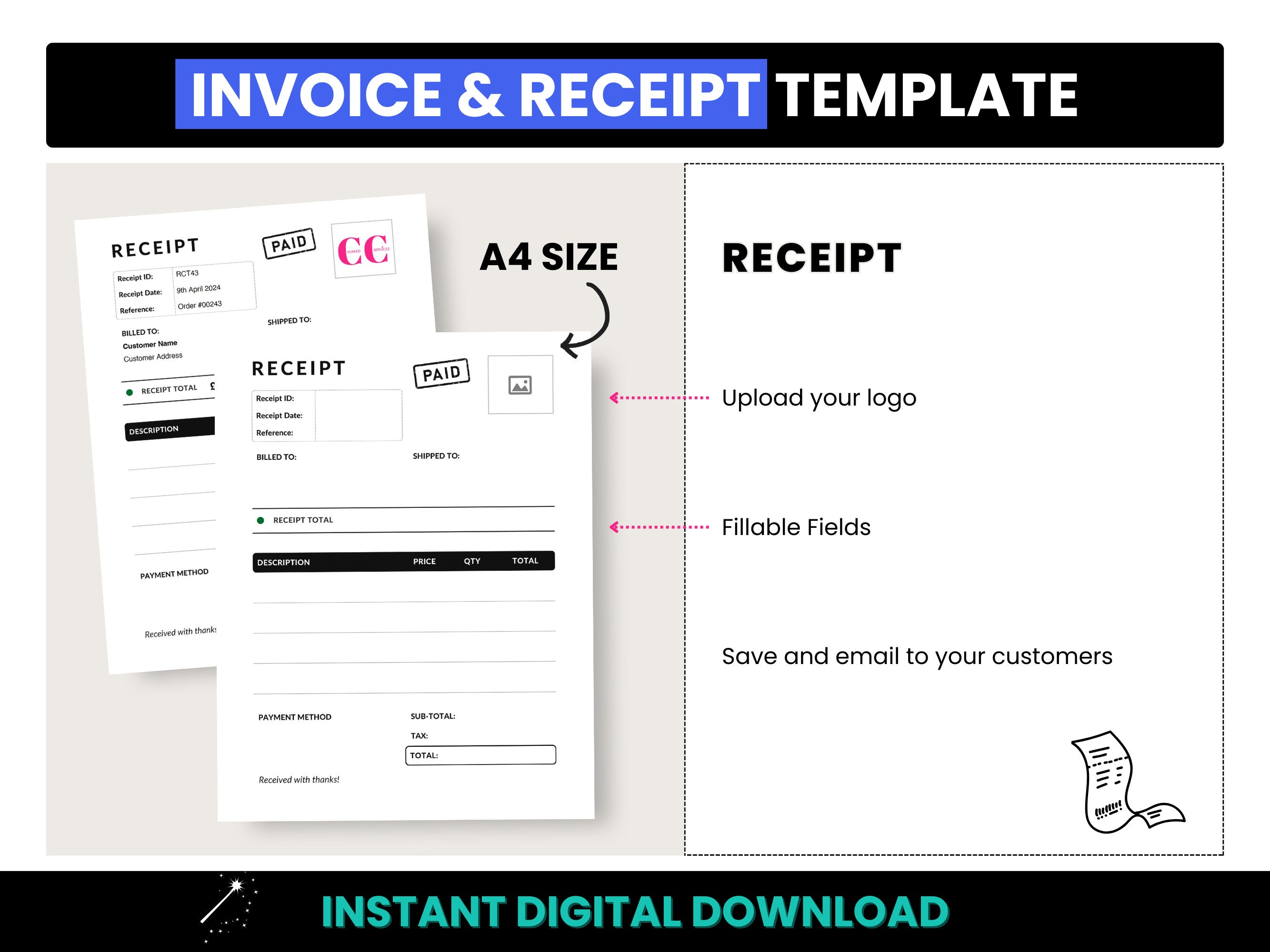 Invoice & Receipt Template, Small Business Invoice Template ...