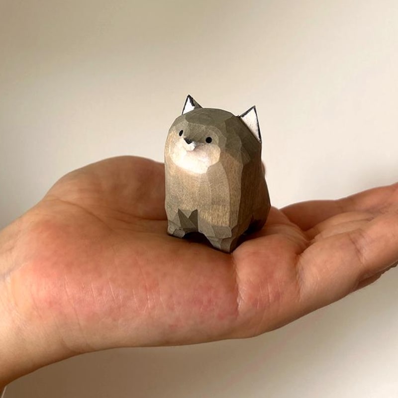 Wooden Wolf Sculpture - Etsy UK