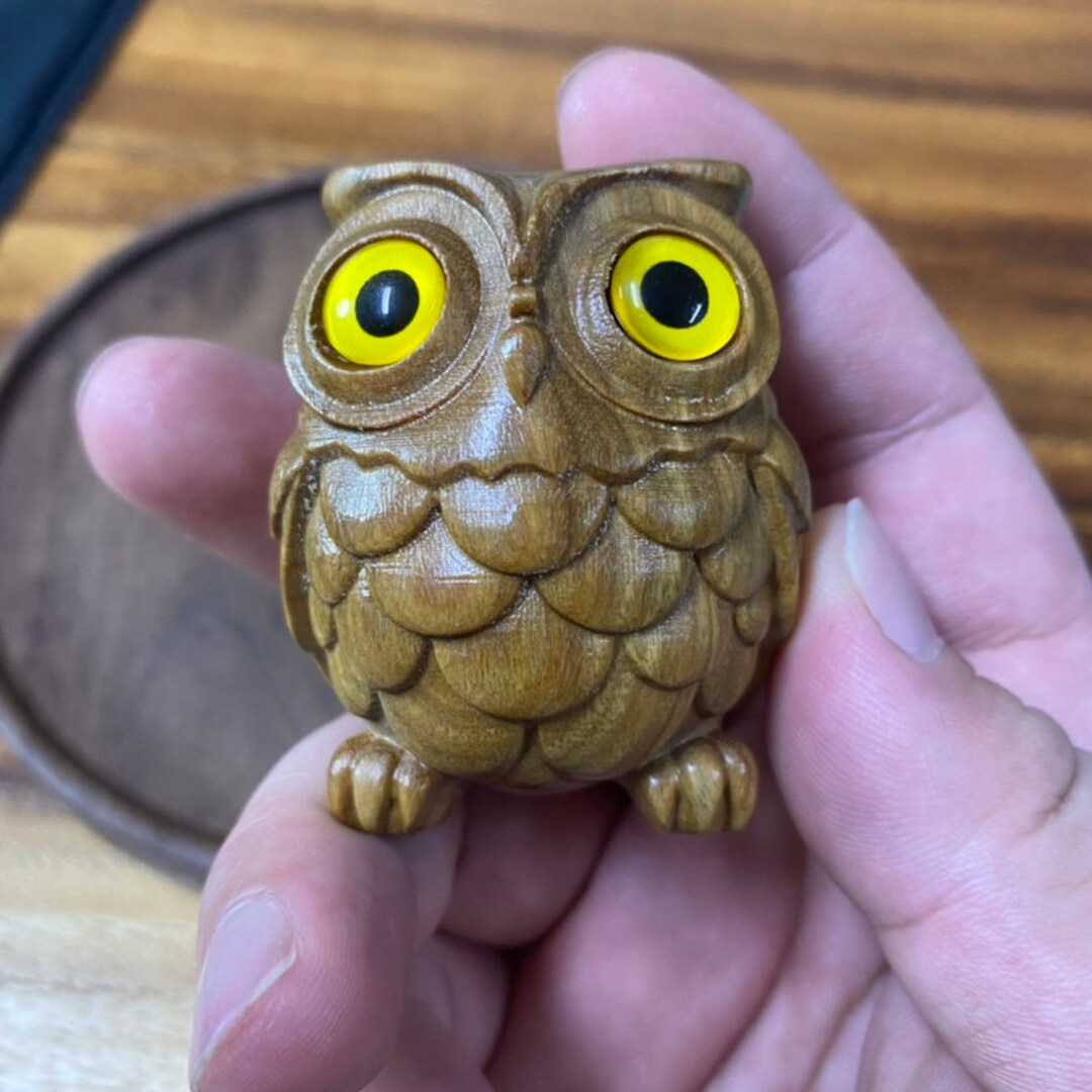 Wooden Owl Ornament,handmade Wooden Owl,owl Decor,owl Bird Garden,home ...