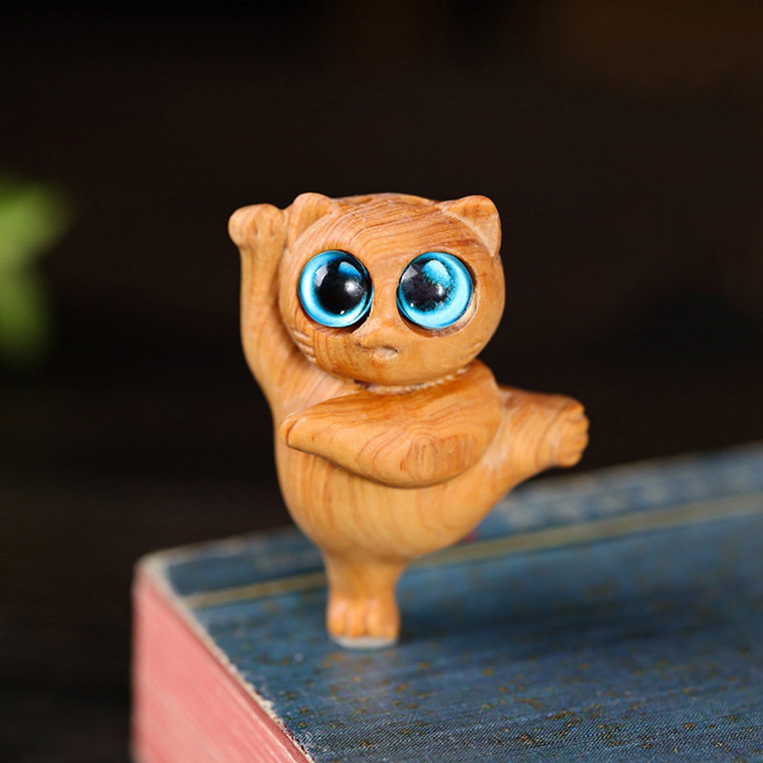 Ballet Dancing Cats,hand Carv Wooden Cat,wooden Sculpture,christmas ...