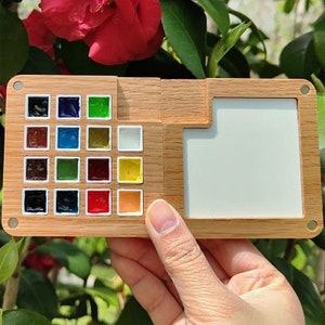 Wooden Watercolor Tiny Palette,mini Watercolor Paint Box,travel ...