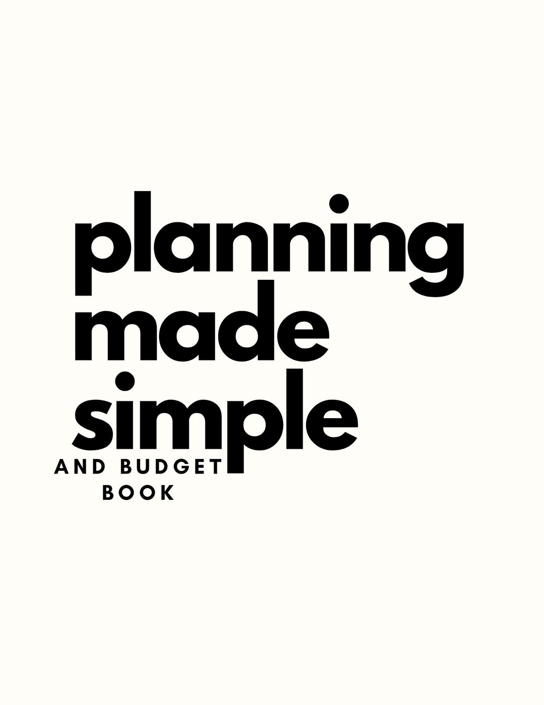Planning Made Simple and Budget Book - Etsy