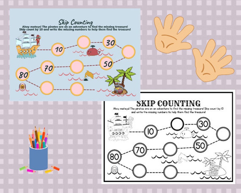Skip Counting Math Worksheets 1st Grade Homeschool Printable ...