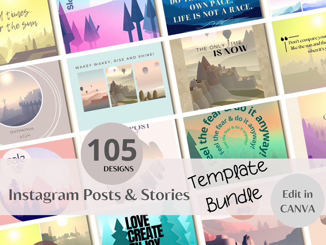 105 Instagram Post and Stories Templates Marketing Templates ...