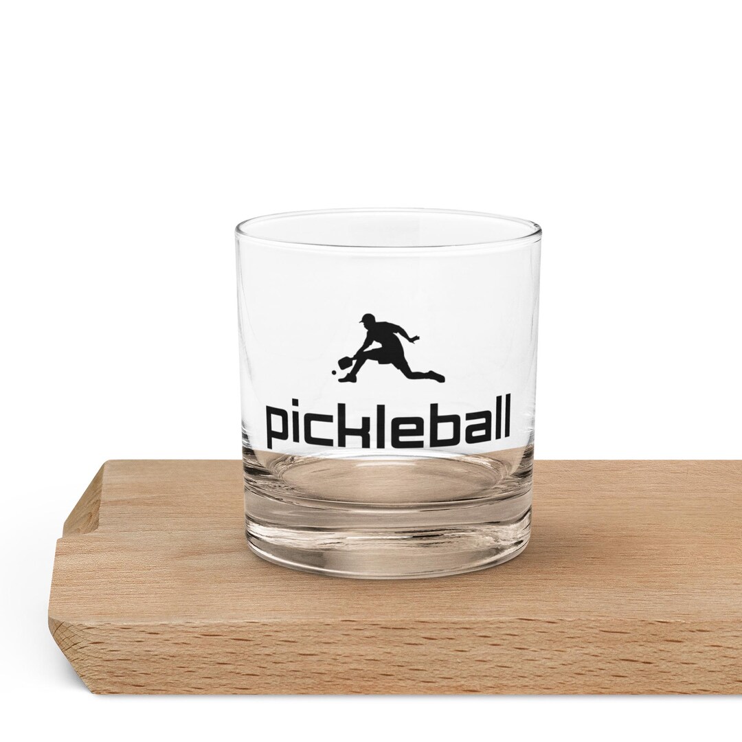 Pickleball Men's Rocks Glass, Old Fashioned Pickleball Glass, Whiskey ...