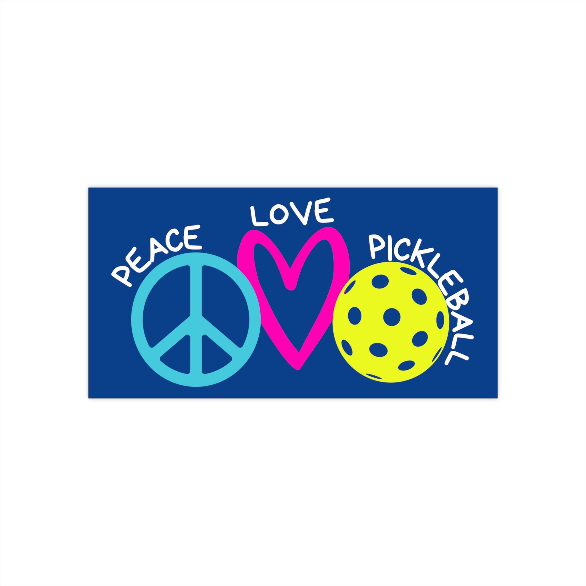 Pickleball Bumper Sticker Peace Love Pickleball Vinyl Waterproof Car Decal Sticky Adhesive