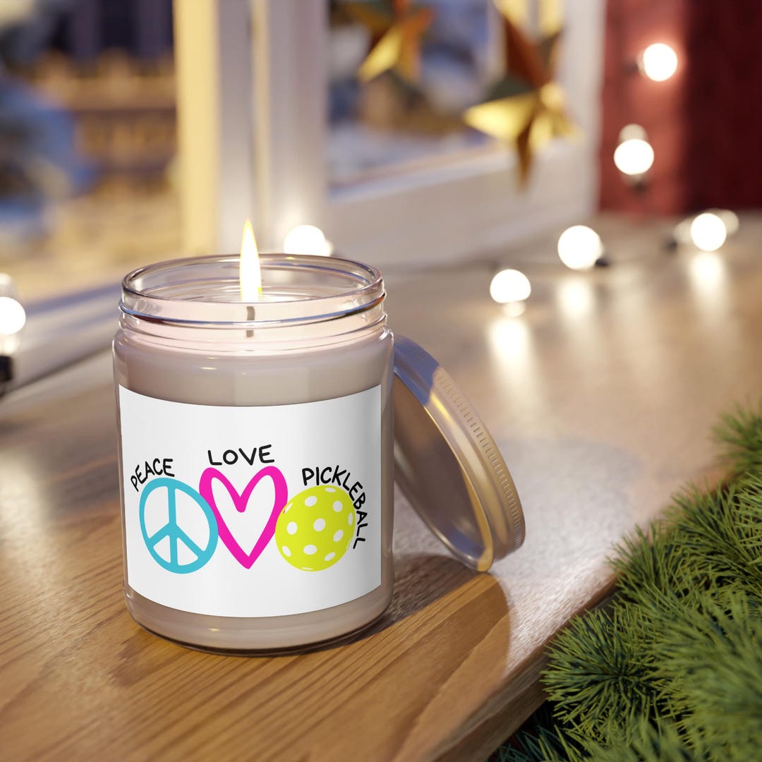 Pickleball Scented Candle, 9oz - Peace, Love, and Pickleball Decorative ...