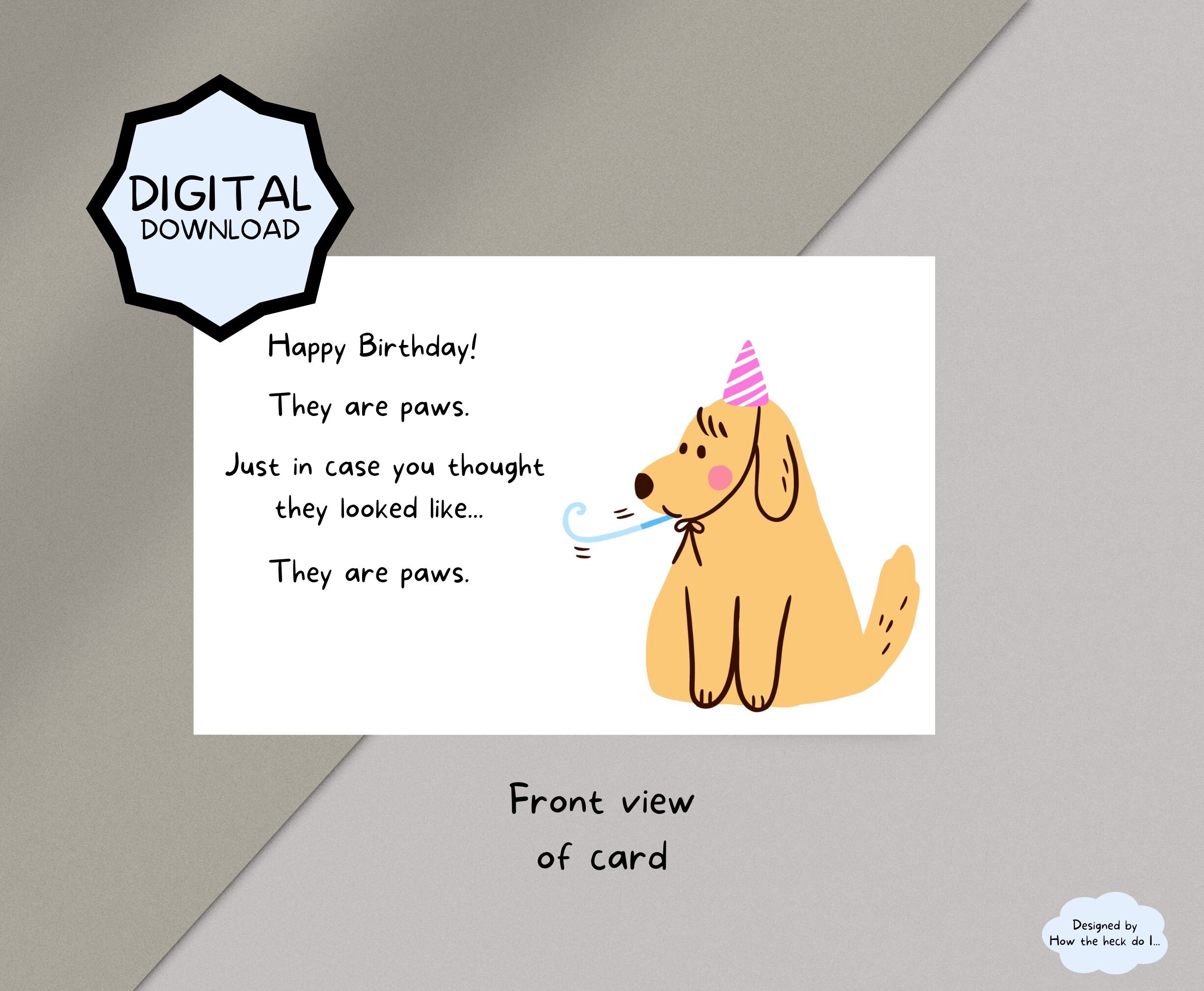 Printable Birthday Greeting Card Instant Download 7x5 Inch Cards for ...