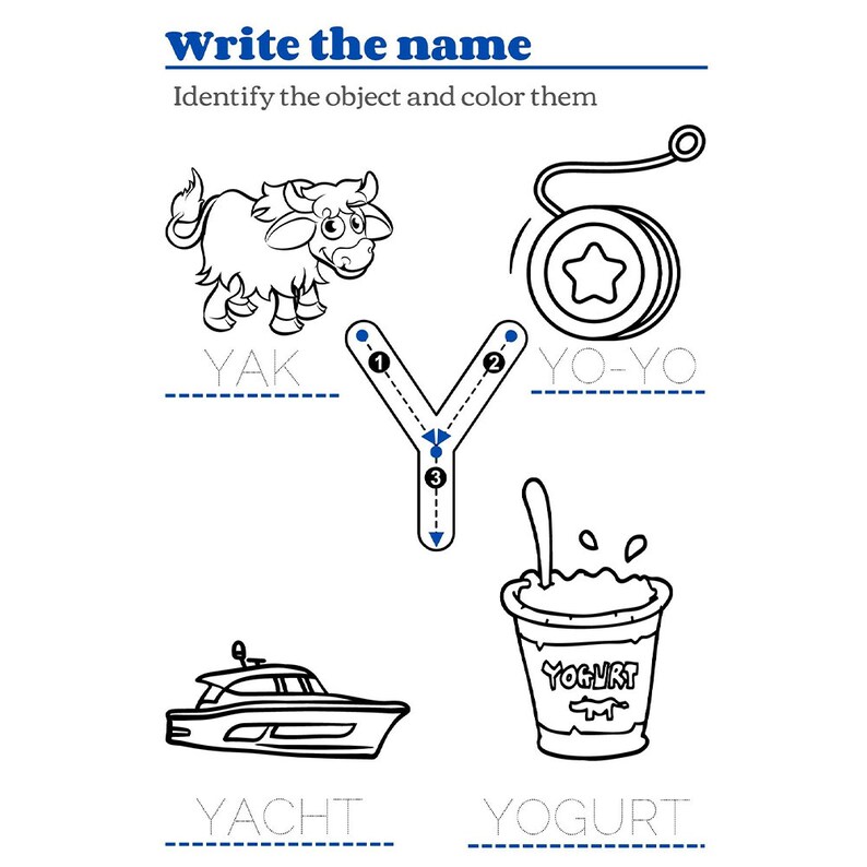 26 Printable Alphabet Tracing Coloring Page Worksheets for - Etsy