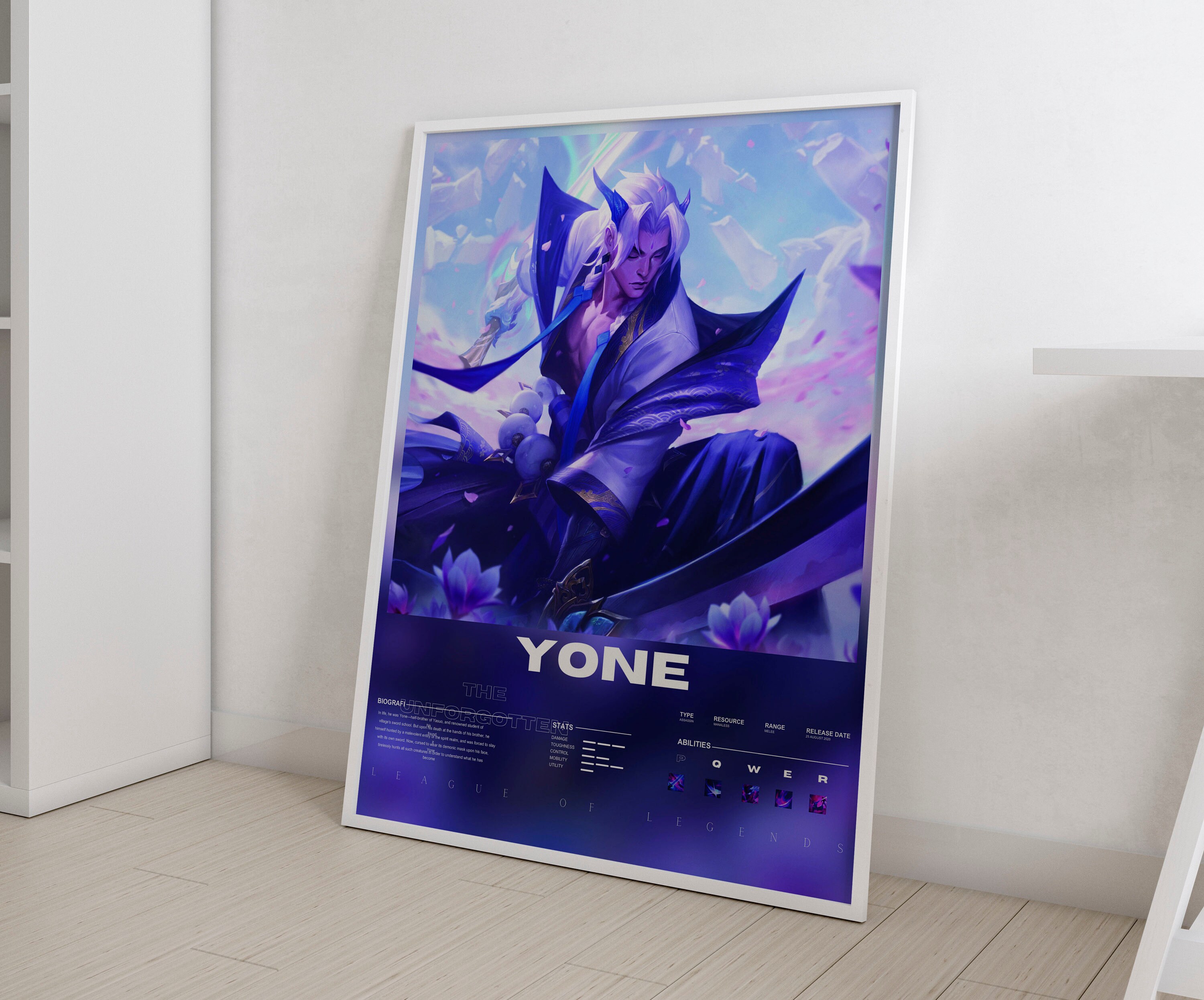 League of Legends Yone Posterleague of Legends Gift Lol Poster gaming ...
