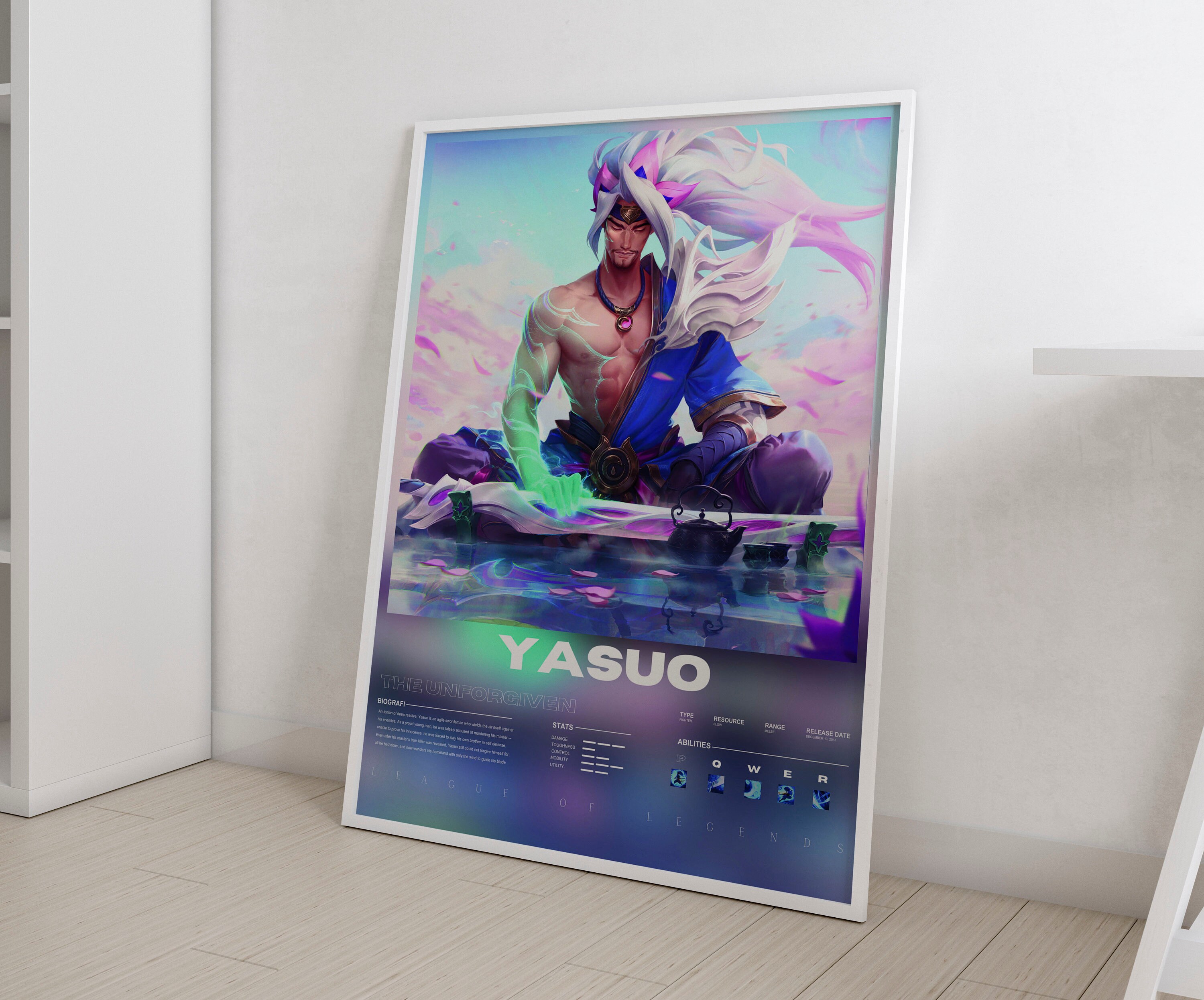 League of Legends Yasuo Posterleague of Legends Gift Lol Poster gaming ...