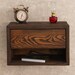 Floating Nightstand Rustic Solid Wood With Drawer and Shelf, Bedside ...