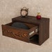 Floating Nightstand Rustic Solid Wood With Drawer and Shelf, Bedside ...