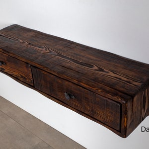 Floating Nightstand With Drawer, Rustic Bedside, Entryway Organizer ...