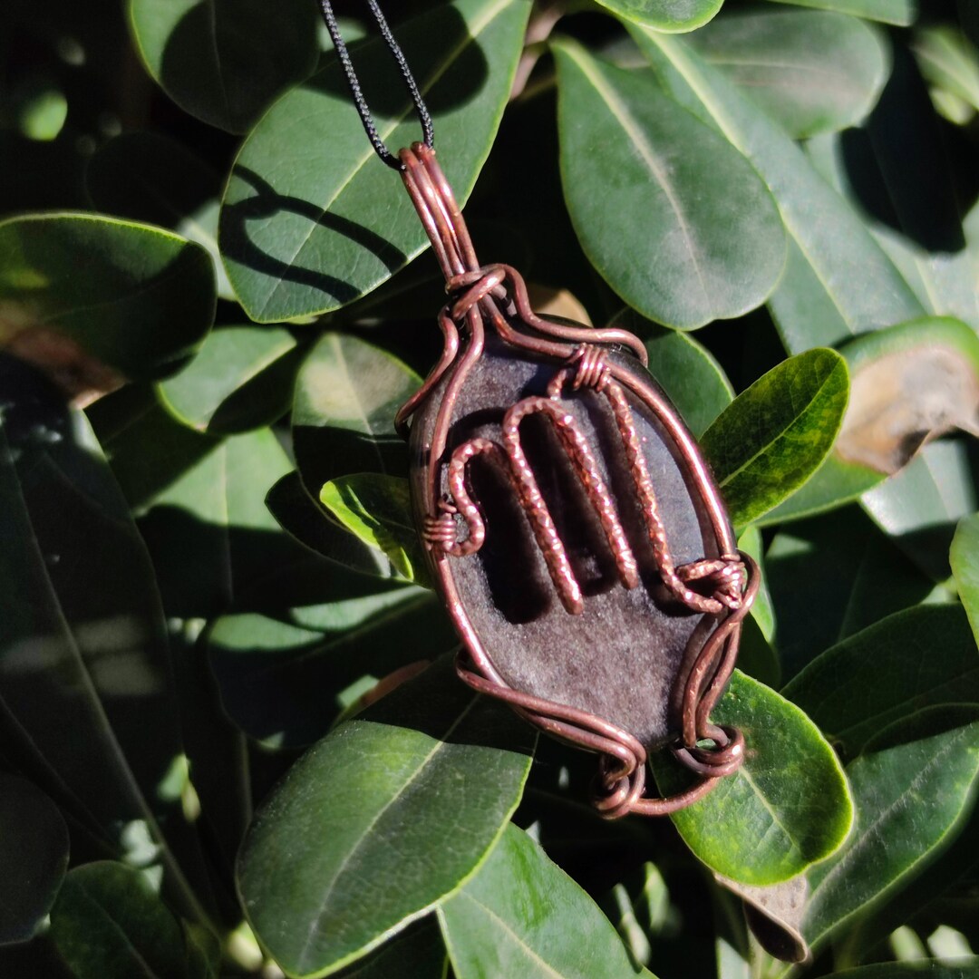 Scorpio Birthstone Pendant Silver Sheen Obsidian Crystal Necklace ...