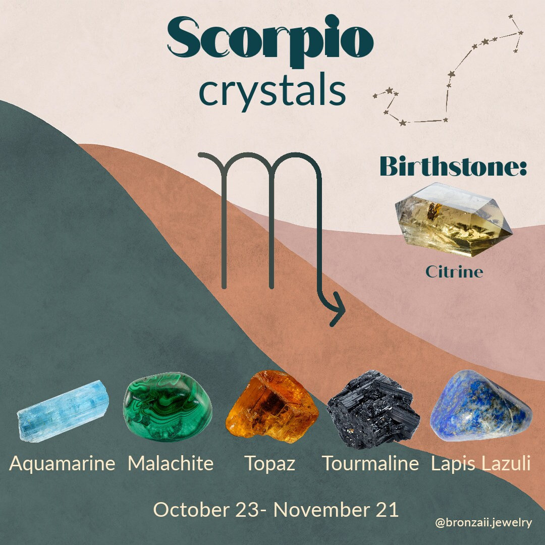 Scorpio Birthstone Pendant Silver Sheen Obsidian Crystal Necklace ...