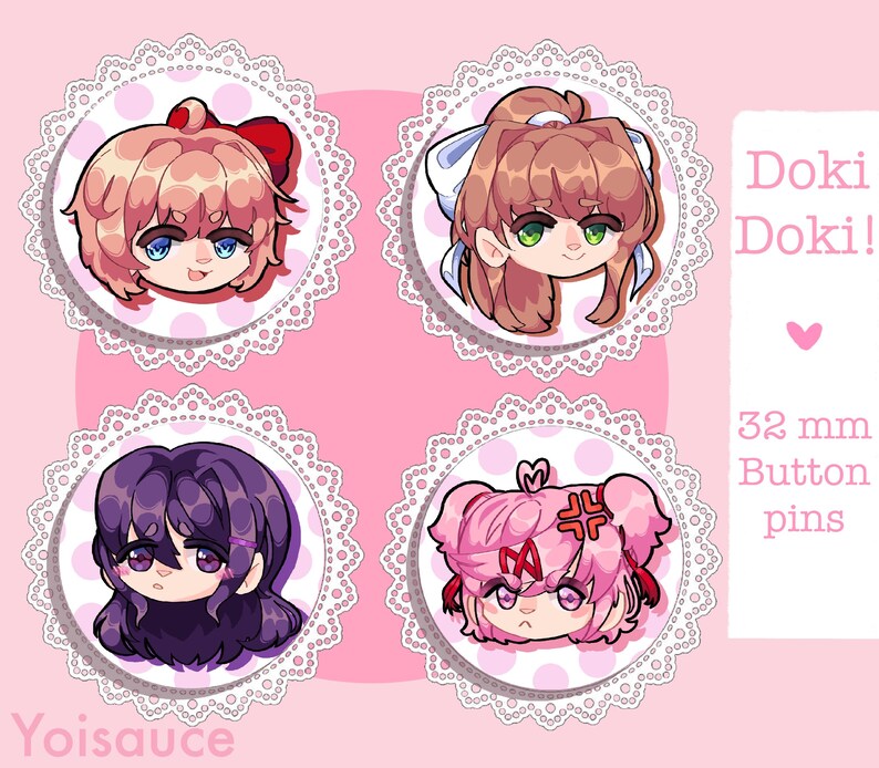 Doki Doki Literature Club || 1.25” Button Pins - Etsy