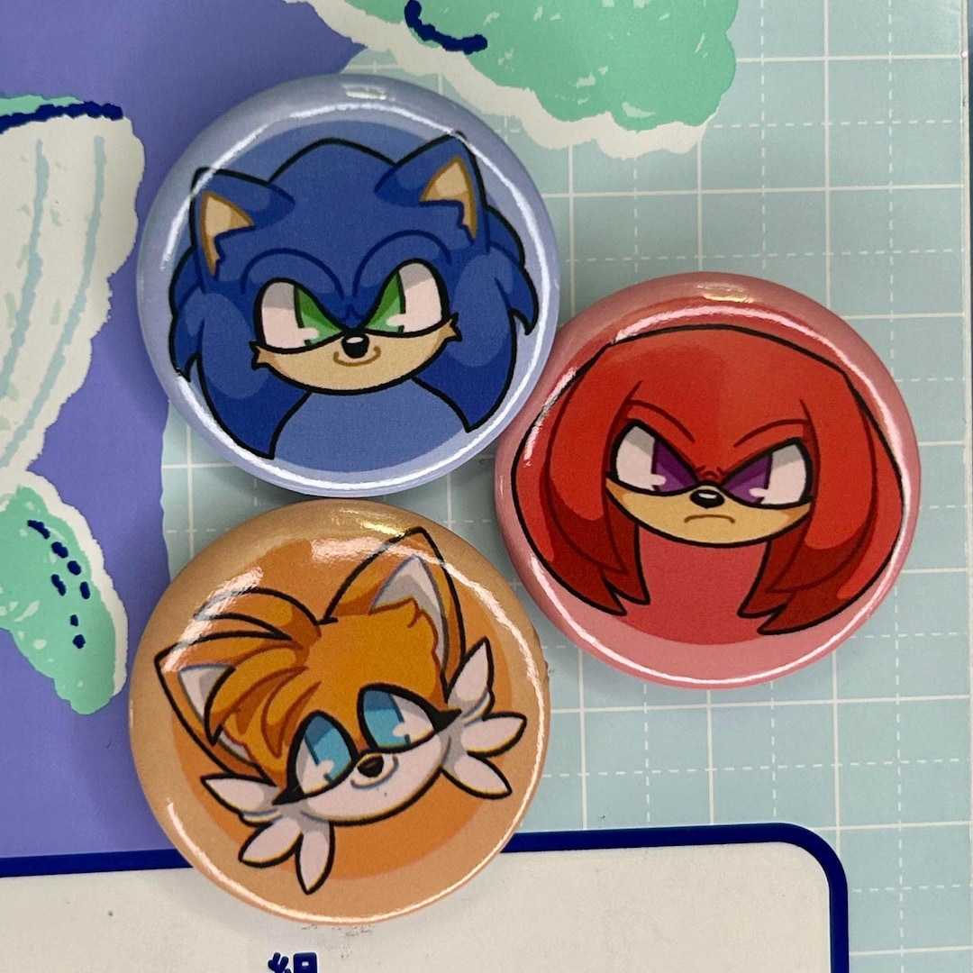 Team Sonic Pin Set (3) || Sonic the Hedgehog || 1.25" Button Pins - Etsy