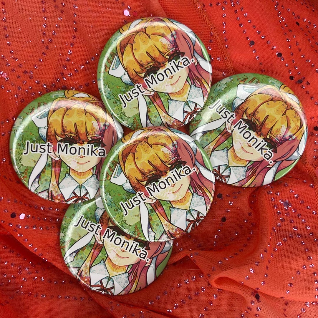 Just Monika || Doki Doki Literature Club || 2.5" Button Pins - Etsy