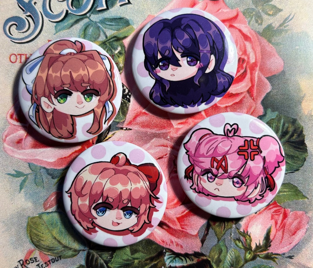 Doki Doki Literature Club button set 4 1.25 Button Pins - Etsy Portugal