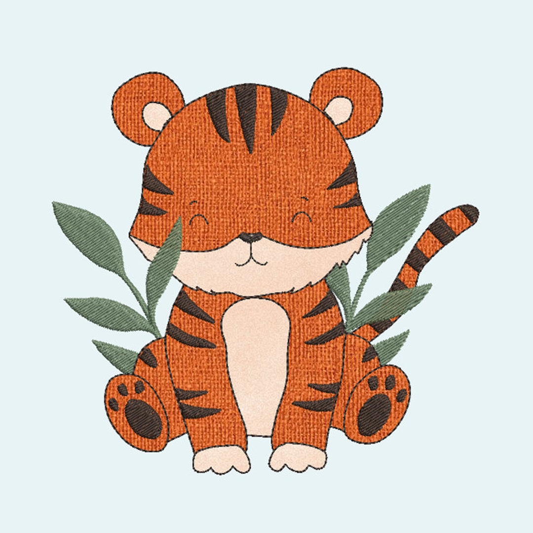 Applique/doodle Embroidery File, Tiger, Formats Dst, Exp, Pes, Jef, Xxx ...
