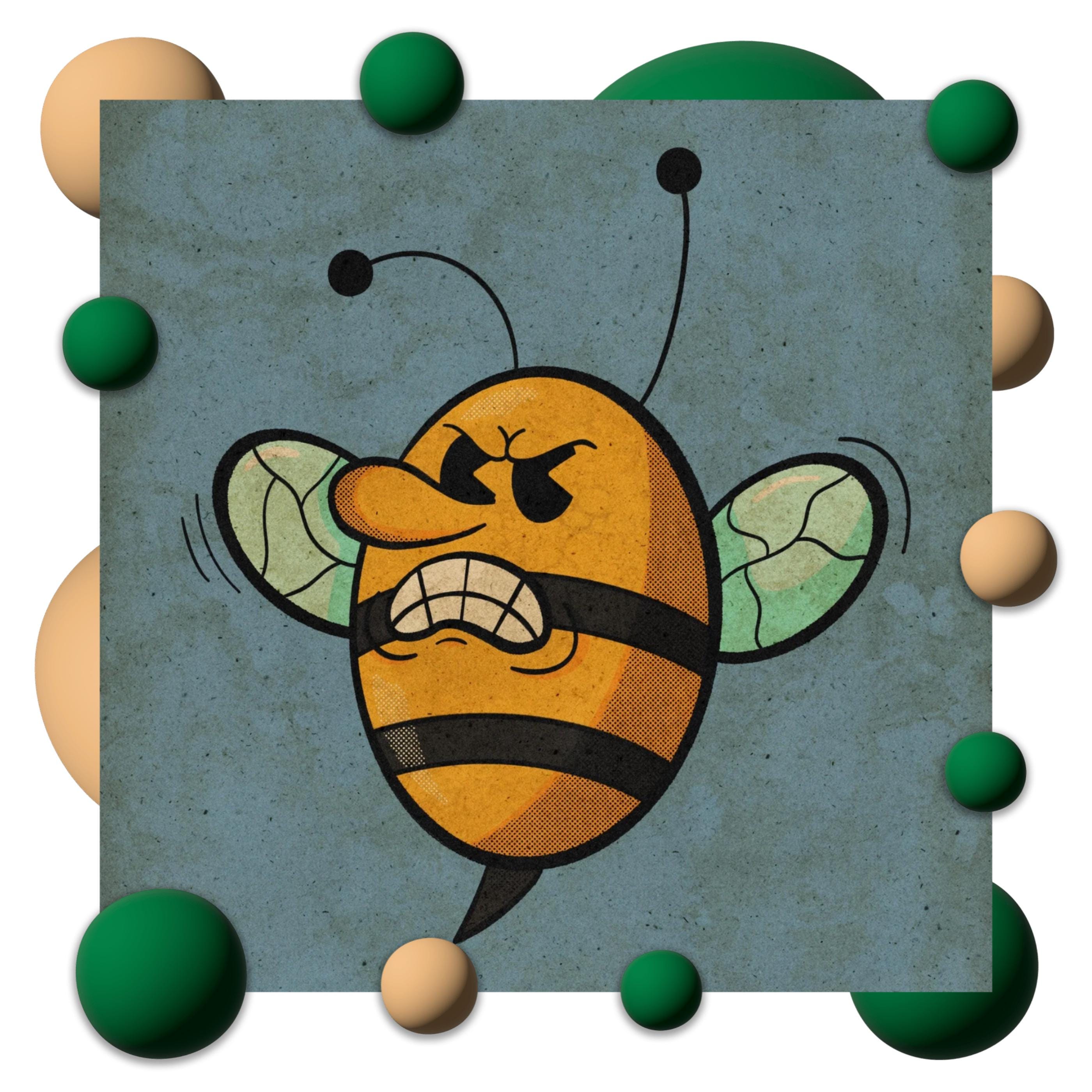 Angry Bee Artwork Digital Download, Artwork, Design, 1930s Cartoon ...