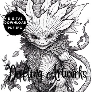 Forest Gremlins Coloring Page Art Pack 6 Designs Fantasy - Etsy