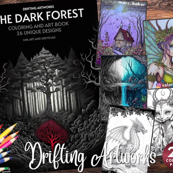 Dark Art Coloring Book - Etsy