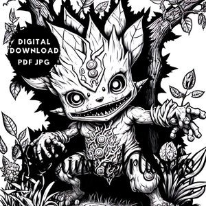 Forest Gremlins Coloring Page Art Pack 6 Designs Fantasy - Etsy