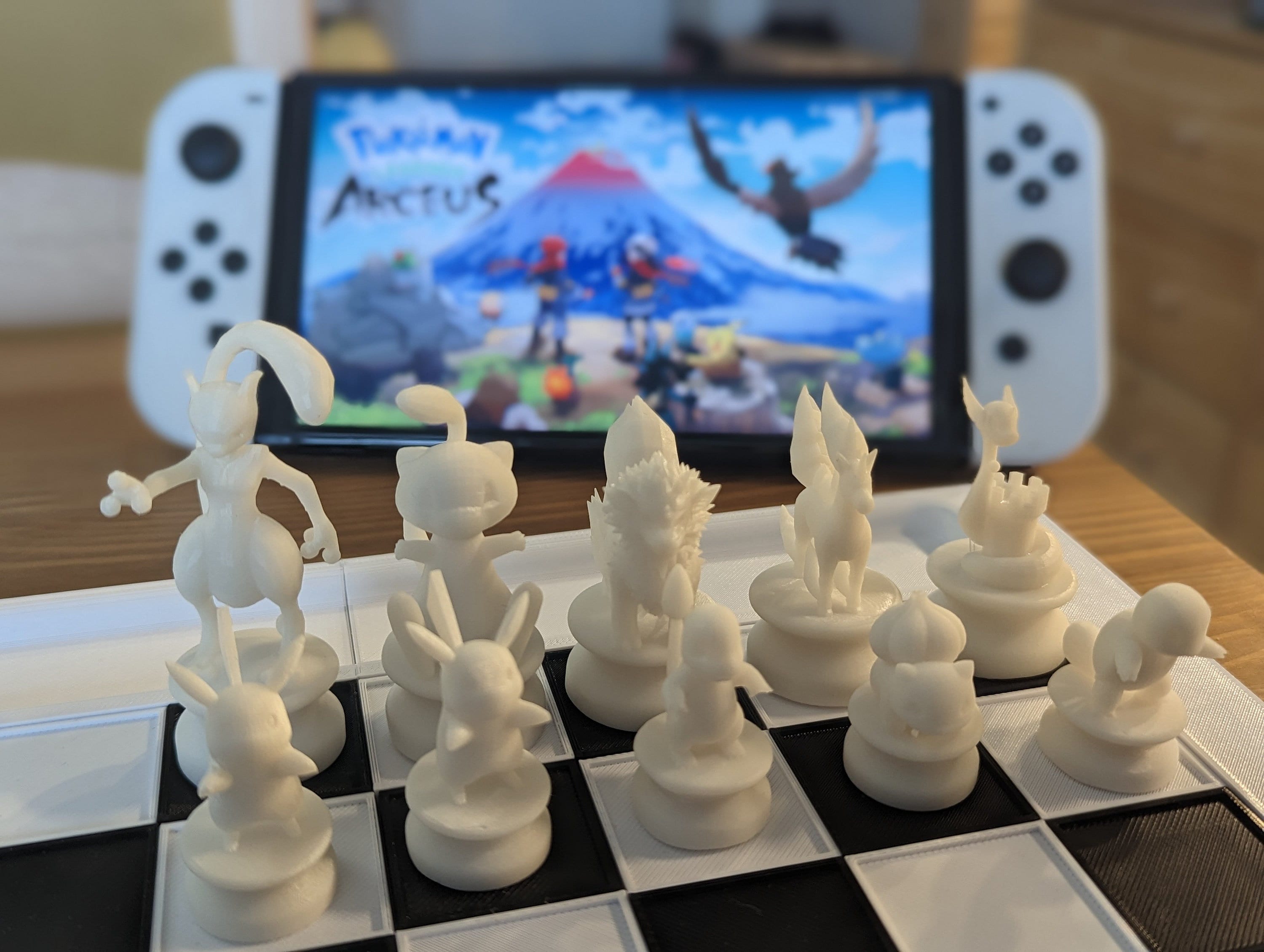 Complete Pokemon Chess Set With Board Handmade 3D Chess Set With Unique ...