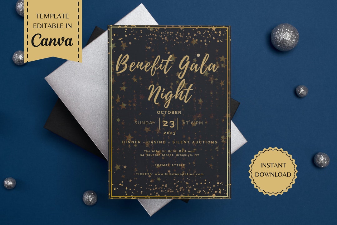 Benefit Gala Night | Gala Invitation | Banquet Invitation | Fundraiser ...