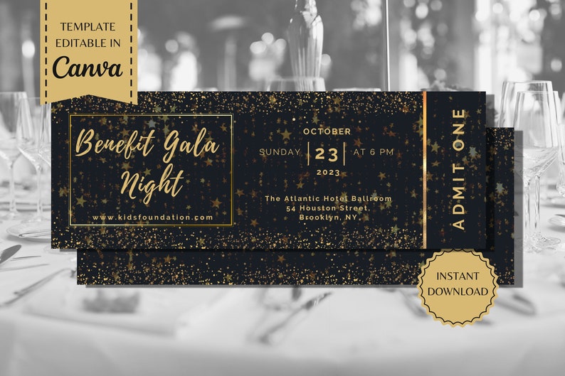 Benefit Gala Night | Gala Ticket | Banquet Ticket | Fundraiser Ticket ...