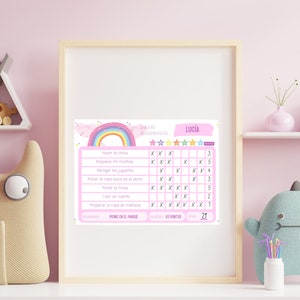 EDITABLE Rainbow Reward Chart in Spanish, Behavior Chart and Daily ...